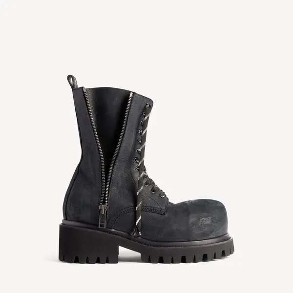 Balenciaga Stomper Zipped Bootie - Black