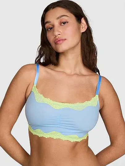 Pink Wink Wink™ Unlined Scoop Bralette - Blue