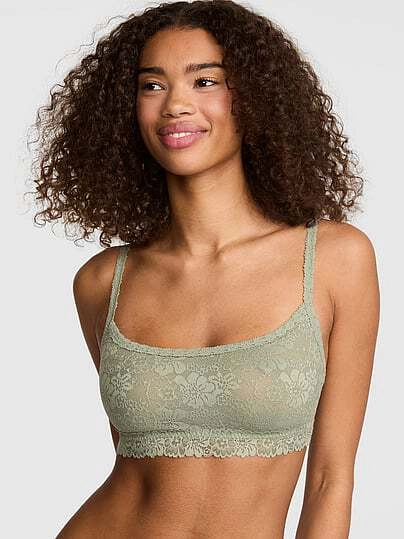 Pink Wink™ Unlined Scoop Bralette - Green