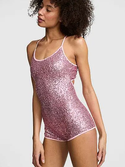 Pink Strappy Onesie Swimsuit - Print