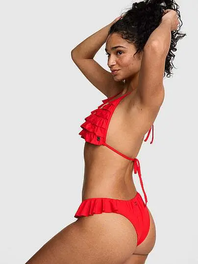 Pink Ruffle Itsy Bikini Bottom - Red