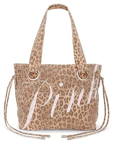 Pink Canvas Flat-bottom Tote Bag - Print