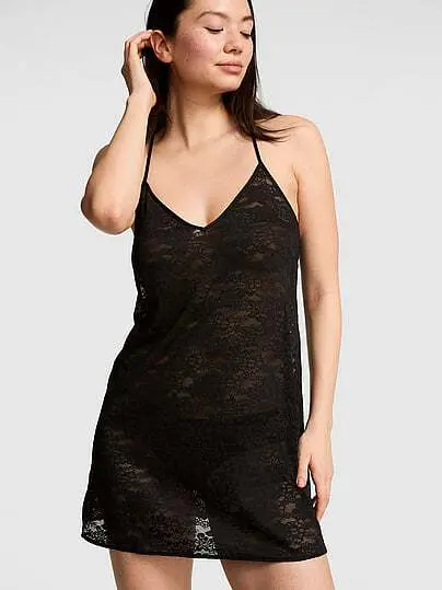 Pink Grw ™ Lace Slip Dress - Black
