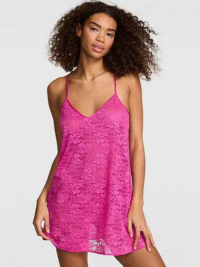 Pink Grw ™ Lace Slip Dress - Pink