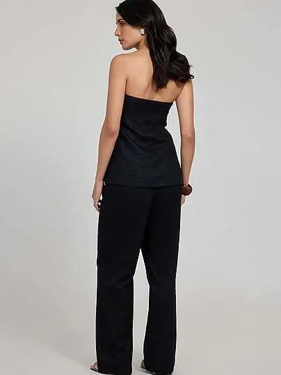 Victoria's Secret Summer Away Rhode Linen Pants - Black