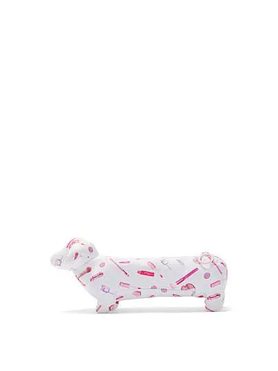 Pink Dog Makeup Brush Bag - Print