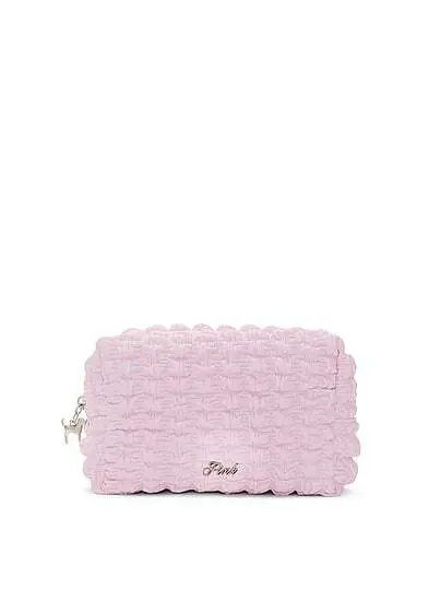 Pink Top-zip Makeup Bag - Pink