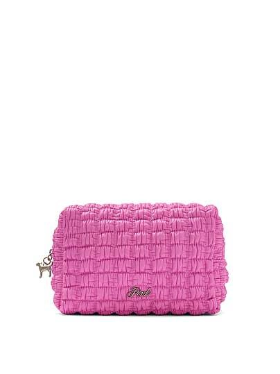 Pink Top-zip Makeup Bag - Pink