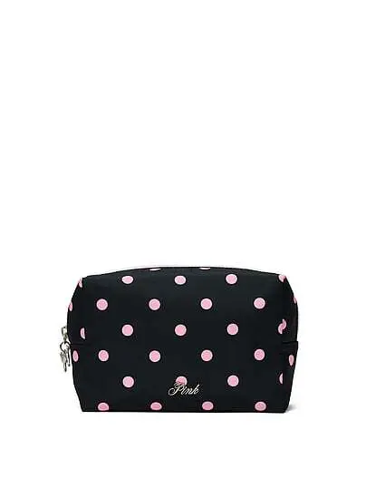 Pink Top-zip Makeup Bag - Print