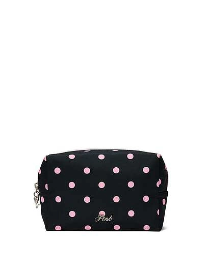 Pink Top-zip Makeup Bag - Print