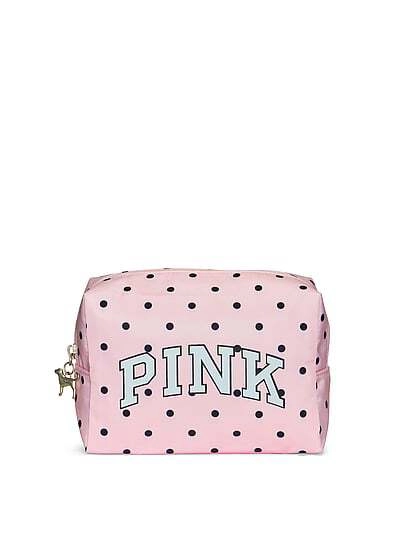Pink Top-zip Makeup Bag - Print