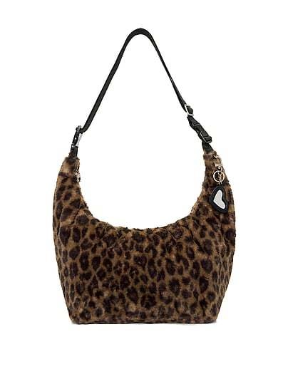 Pink Satin Nylon Hobo Bag - Print