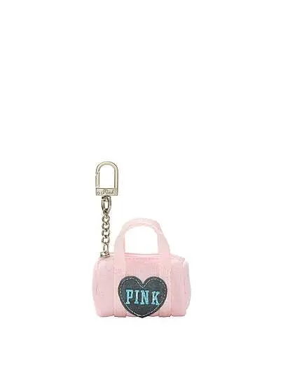 Pink Mini Duffel Keychain Charm - Pink