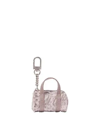 Pink Mini Duffel Keychain Charm - Print