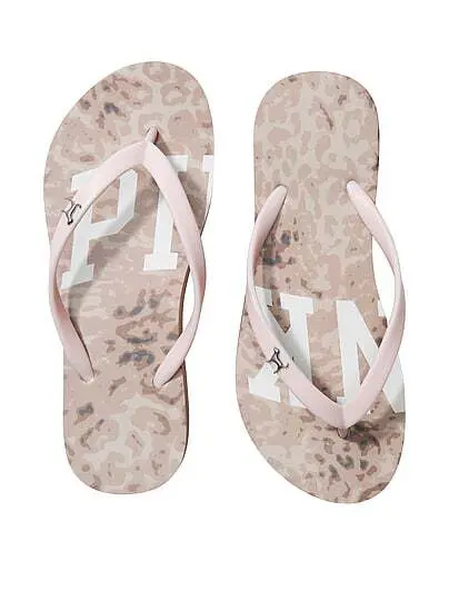 Pink Platform Flip Flops - Print