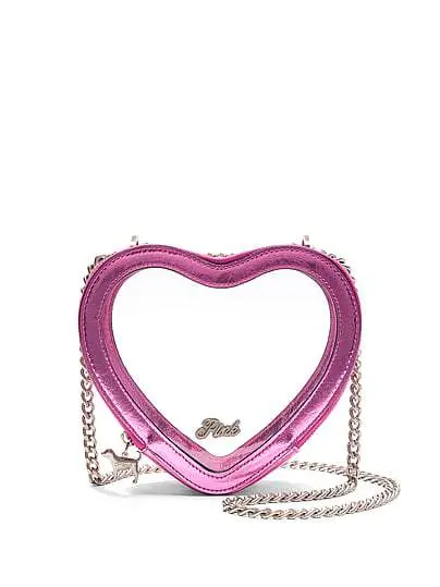 Pink Clear Heart Shoulder Bag - Pink