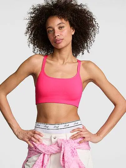 Pink Anywear Strappy Sports Bra - Pink