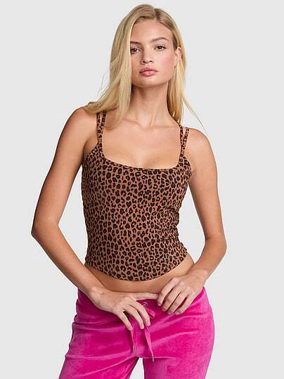 Pink All-day Cotton™ Strappy Tank Top - Print