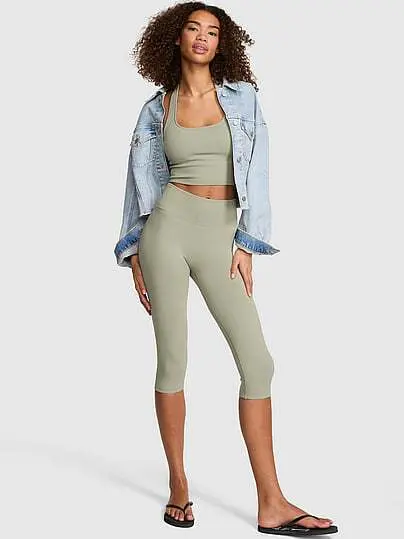 Pink Anywear Capri Leggings - Green
