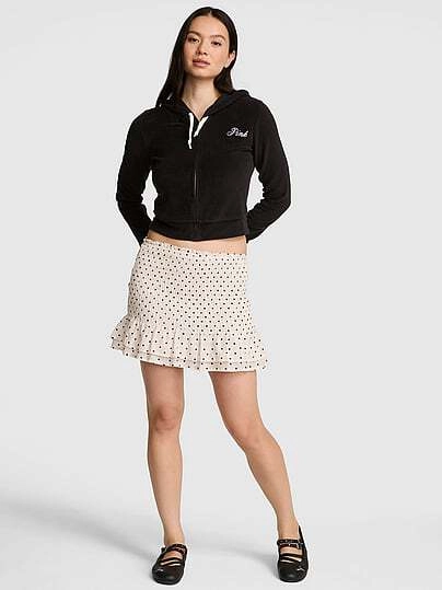 Pink Smocked Mini Skirt - Print