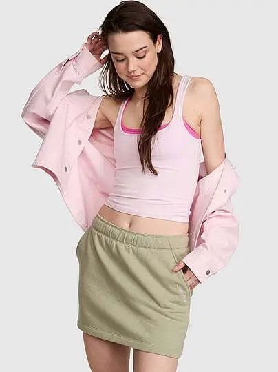 Pink Fleece Skort - Green