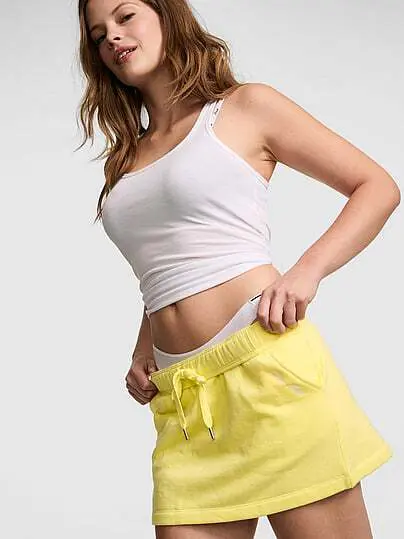 Pink Fleece Skort - Yellow