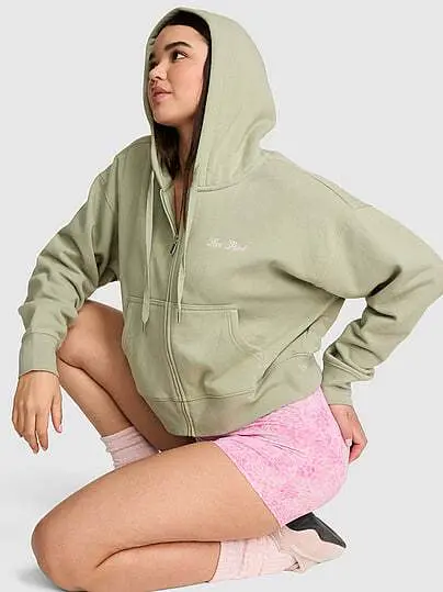Pink Campus Fleece™ Shrunken Full-zip Hoodie - Green