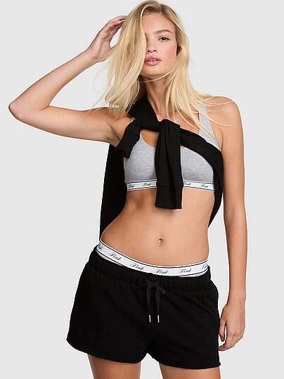 Pink Campus Fleece Shortie - Black