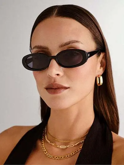 Pink Le Specs Outta Love Sunglasses - Black