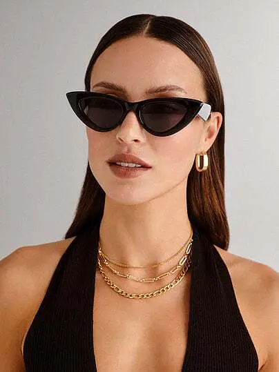 Pink Hypnosis Cat-eye Sunglasses - Black