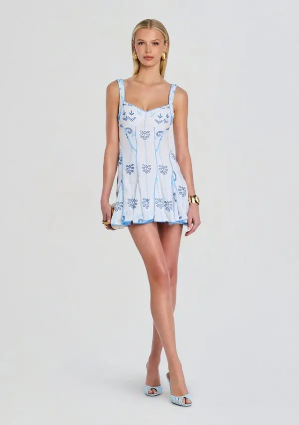 Charo Ruiz Ibiza Arissa Short Dress - White/blue