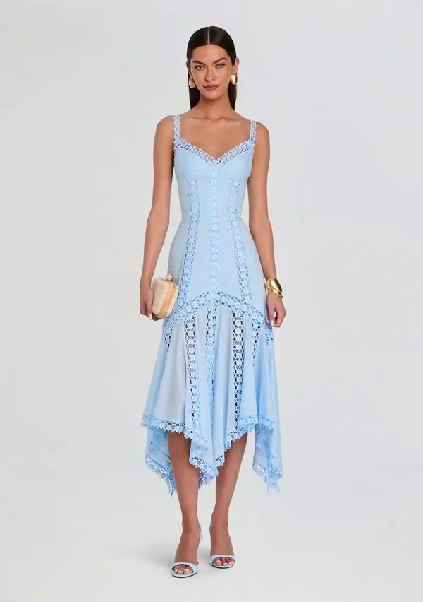 Charo Ruiz Ibiza Blossel Long Dress - Blue Artic
