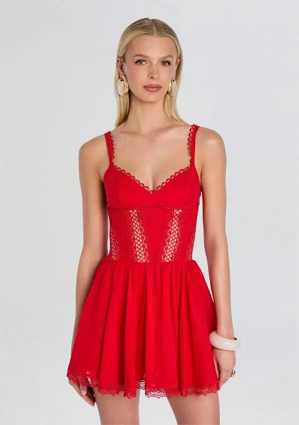 Charo Ruiz Ibiza Gardenia Short Dress - Red Ruby