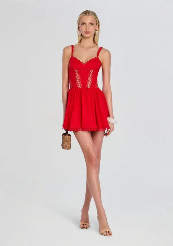 Charo Ruiz Ibiza Gardenia Short Dress - Red Ruby