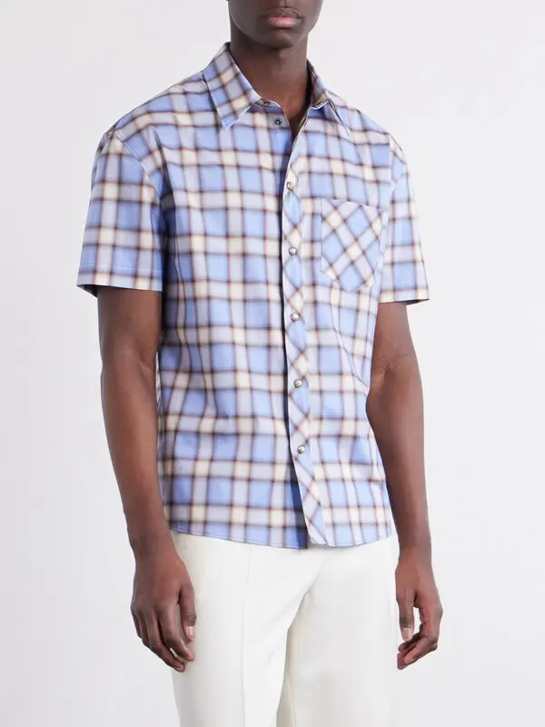 Versace Checked Cotton-poplin Shirt