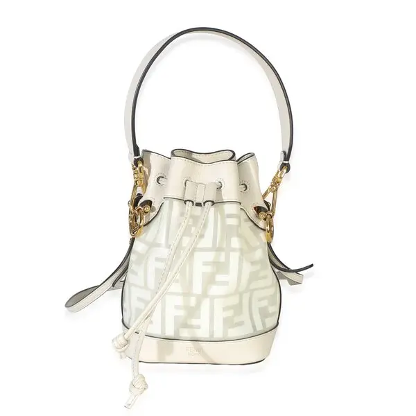 Fendi Tpu Ff Vitello Grace F Is Mon Tresor Bucket Bag - White