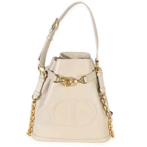Dior Calfskin Cd Embossed Cest Bucket Bag - Beige