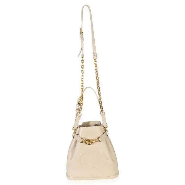 Dior Calfskin Cd Embossed Cest Bucket Bag - Beige