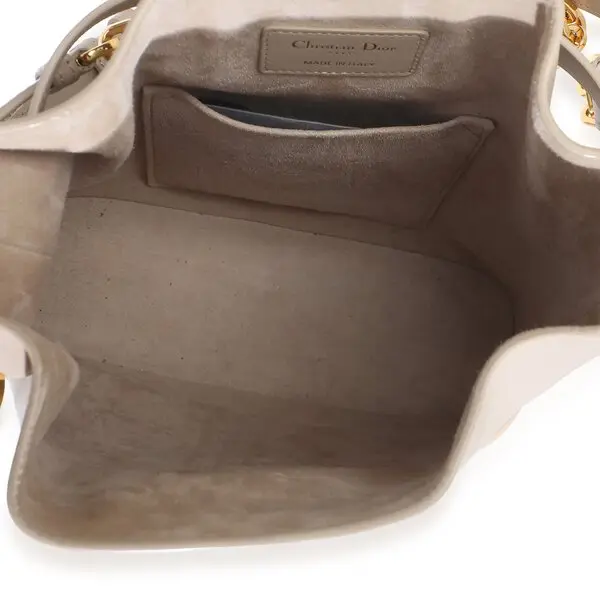 Dior Calfskin Cd Embossed Cest Bucket Bag - Beige