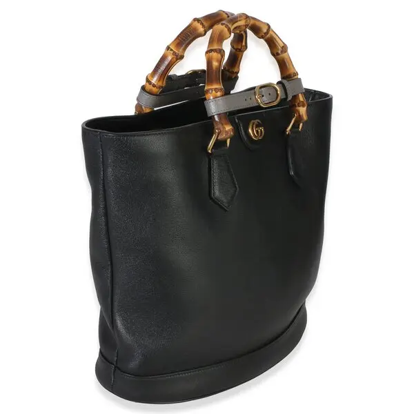 Gucci Gg Diana Bamboo Handle Tote - Black