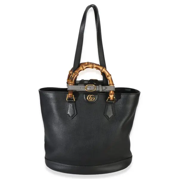 Gucci Gg Diana Bamboo Handle Tote - Black