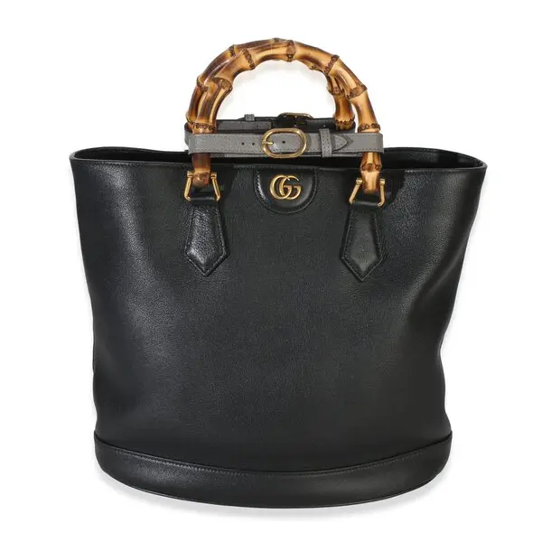 Gucci Gg Diana Bamboo Handle Tote - Black