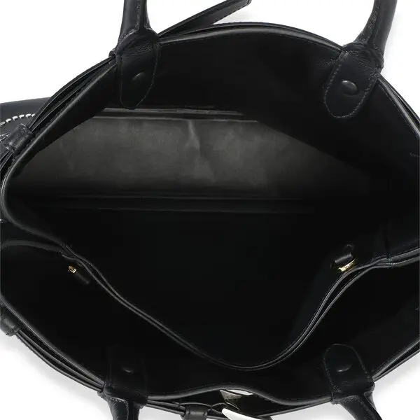 Prada Studded Buckle Leather Tote