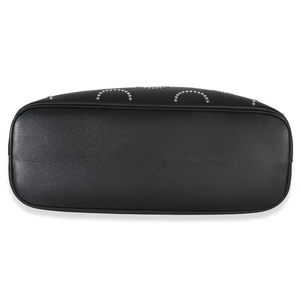 Prada Studded Buckle Leather Tote - Black