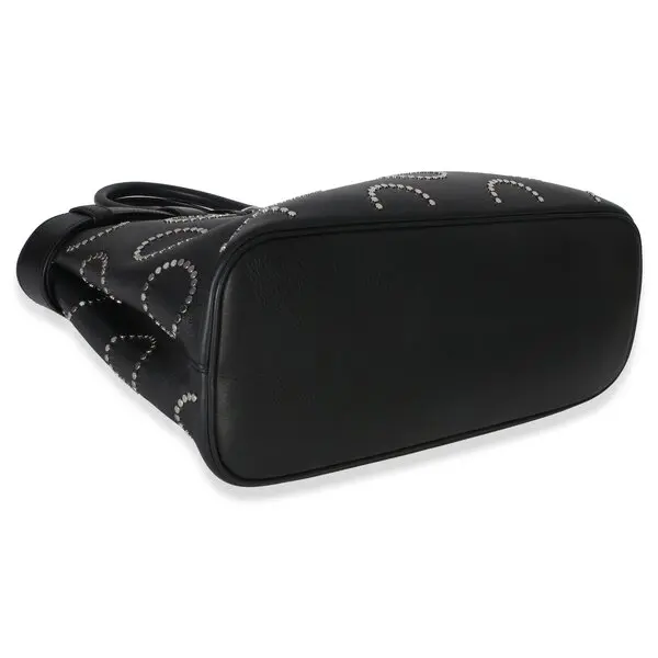 Prada Studded Buckle Leather Tote - Black