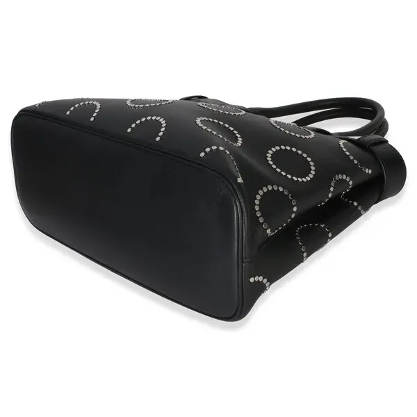 Prada Studded Buckle Leather Tote - Black