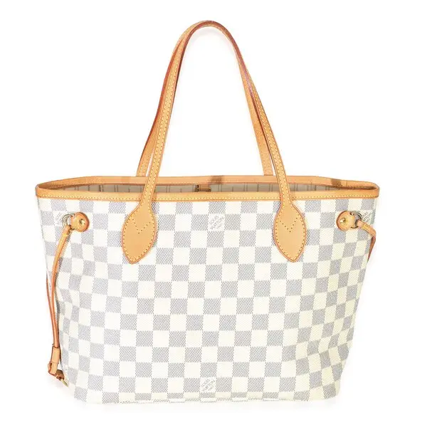 LOUIS VUITTON Damier Azur Canvas Neverfull Pm - Beige