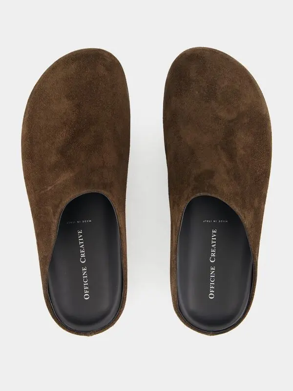 Officine Creative Babouche 001 Suede Mule Sandals - Brown