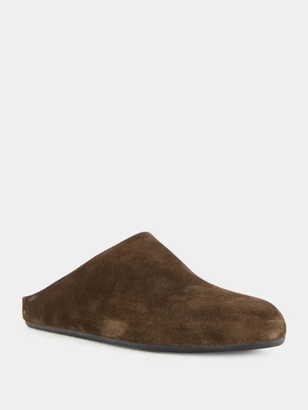 Officine Creative Babouche 001 Suede Mule Sandals - Brown