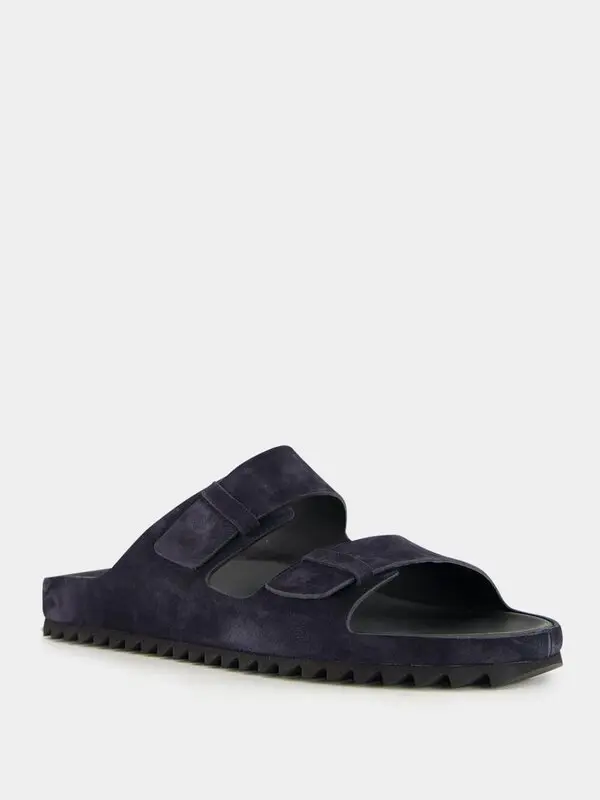 Officine Creative Agorà 010 Suede Slide Sandals - Blue